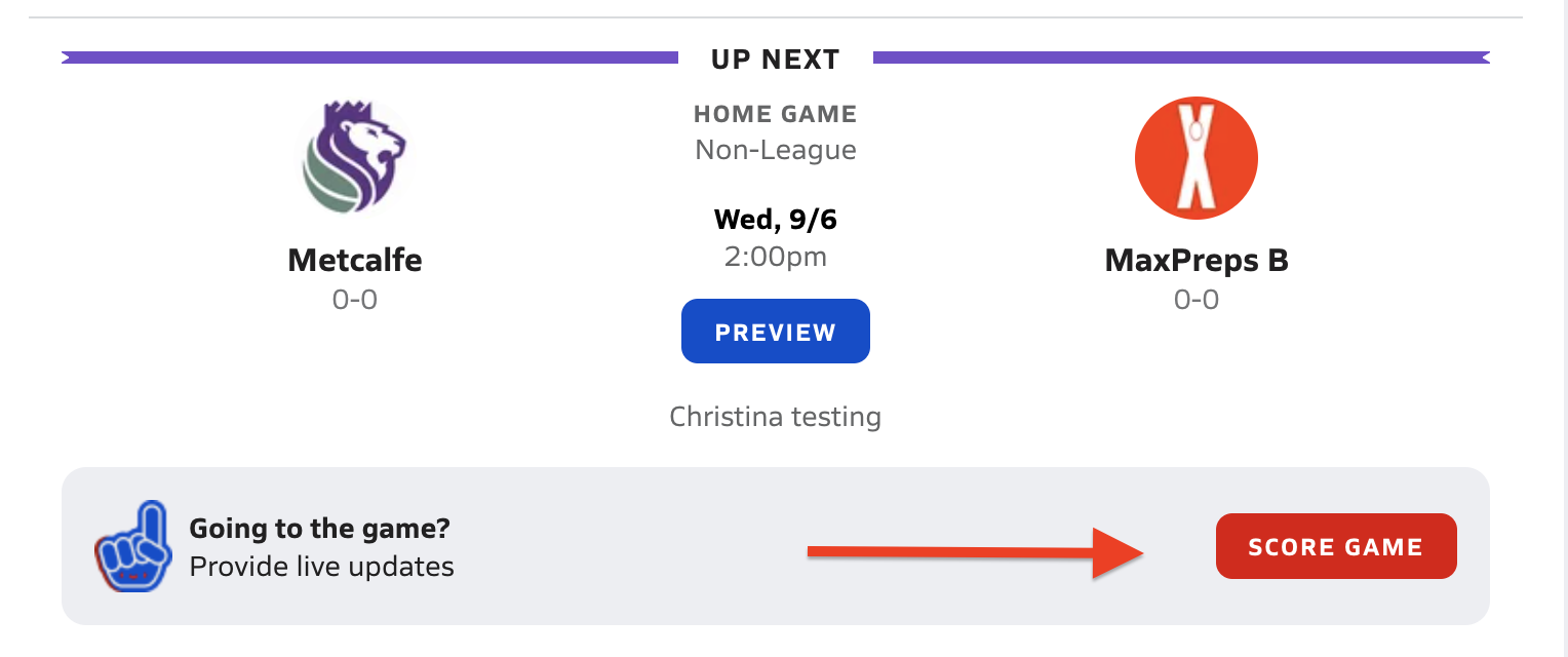 Live Scoring – MaxPreps Support