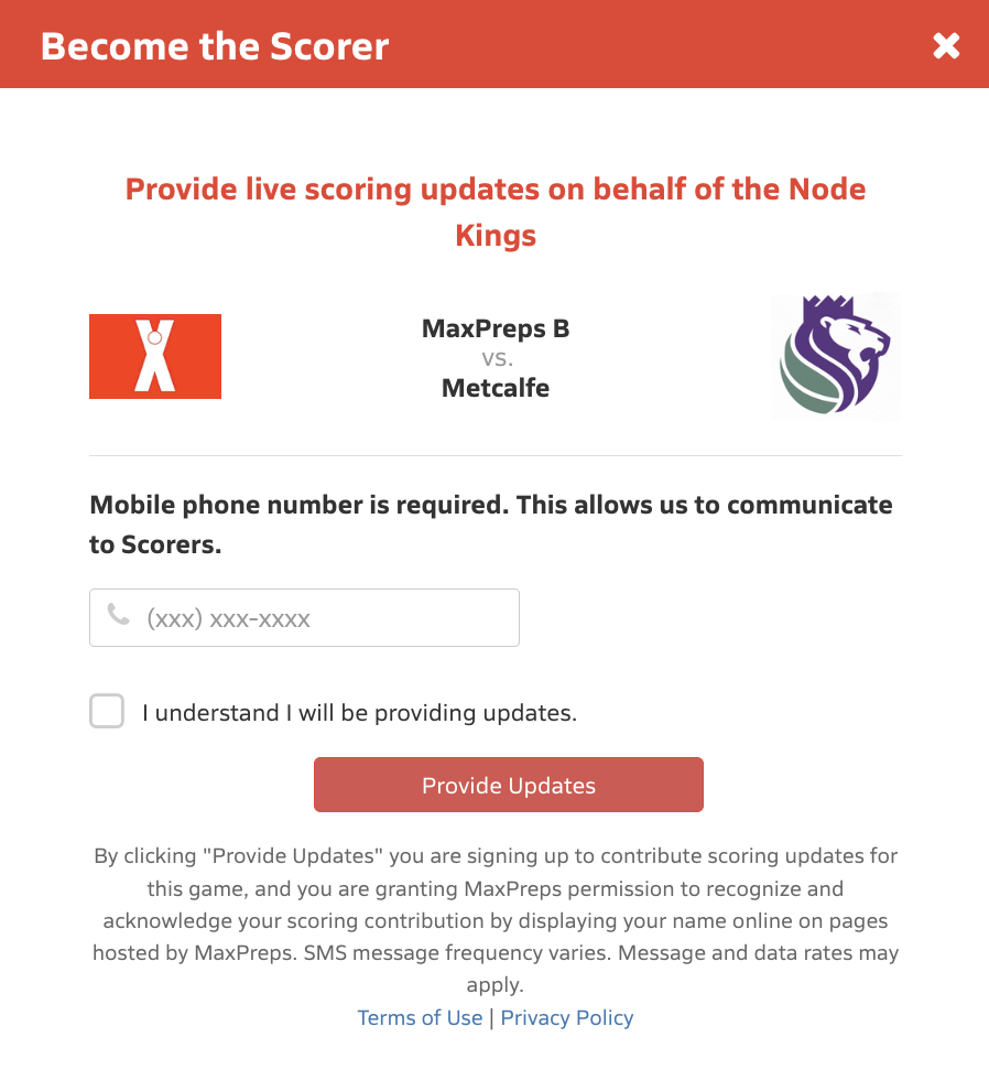 Live Scoring – MaxPreps Support