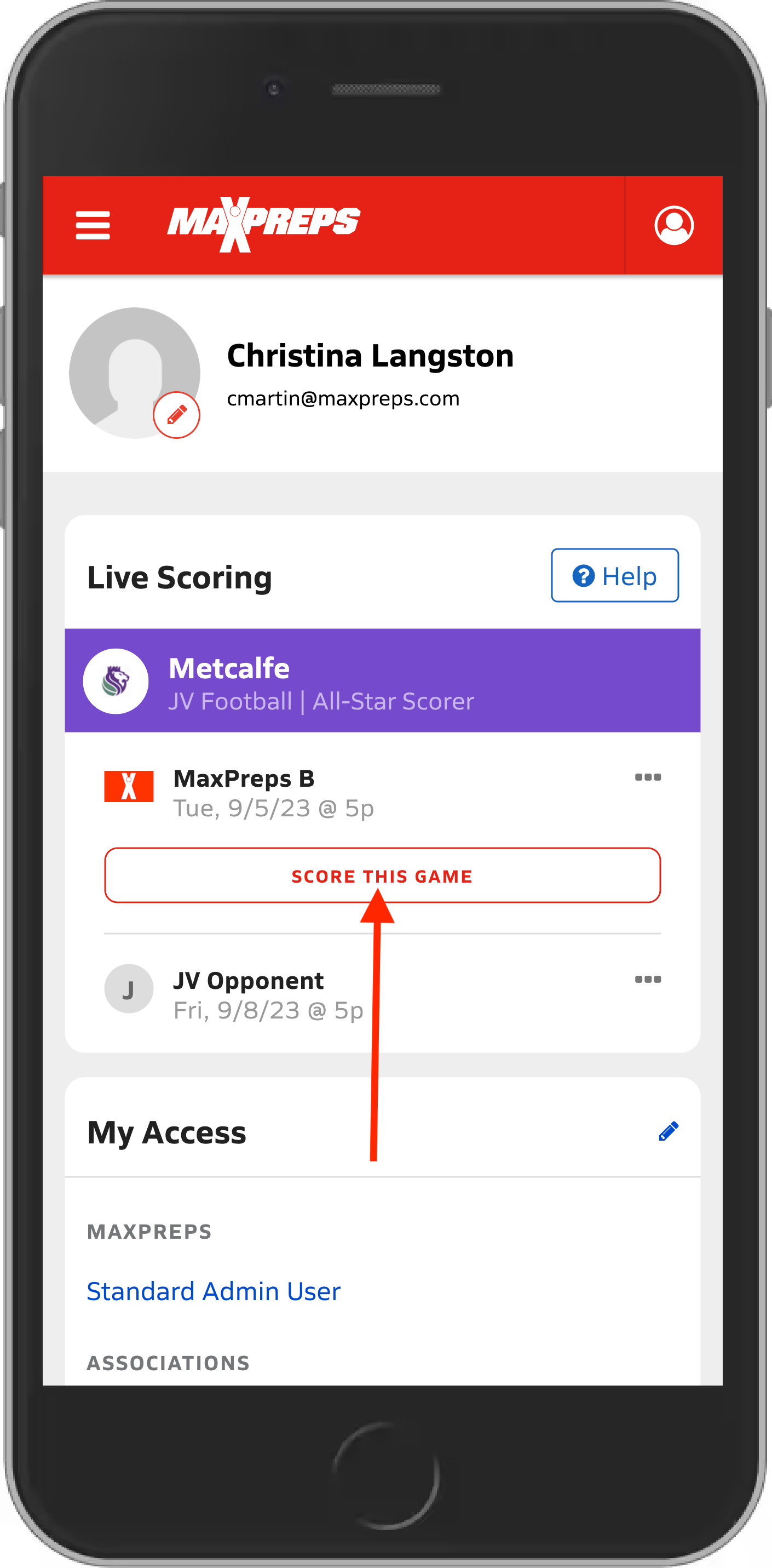 Live Scoring – MaxPreps Support
