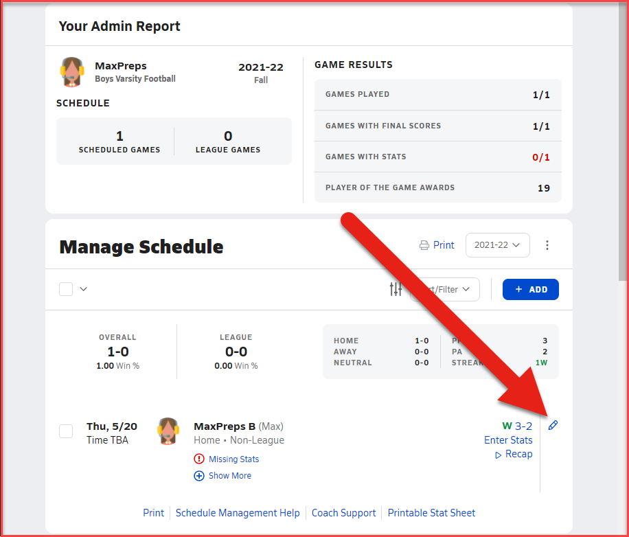 MaxPreps & GameChanger Data Sync – MaxPreps Support