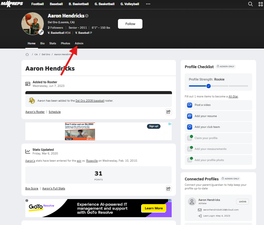 MaxPreps as an Athlete – MaxPreps Support